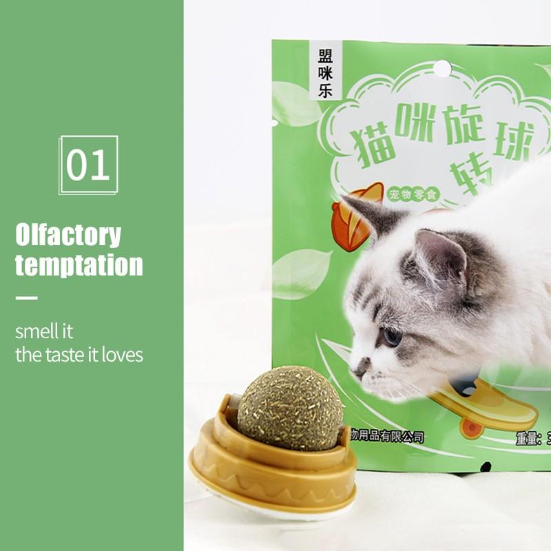 Buy Natural Catnip Cat Wall Stick-On Ball Toy Treats Healthy Natural ...