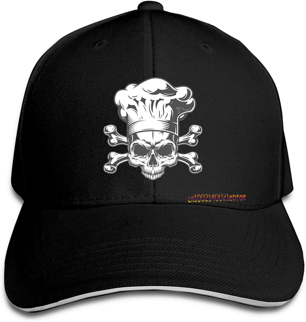 Buy Skull-Chef Cooking Skull Baseball Hat Sandwich Cap Sun Hats Vintage ...