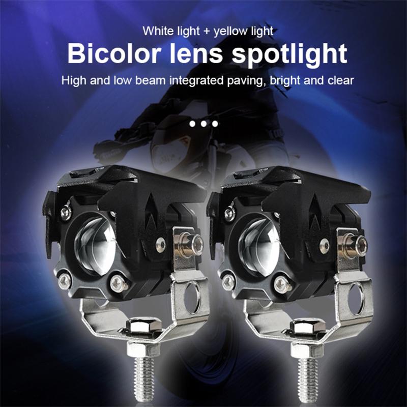 Cheap Yellow And White Dual-Color Led Spotlight Headlights Super Bright ...