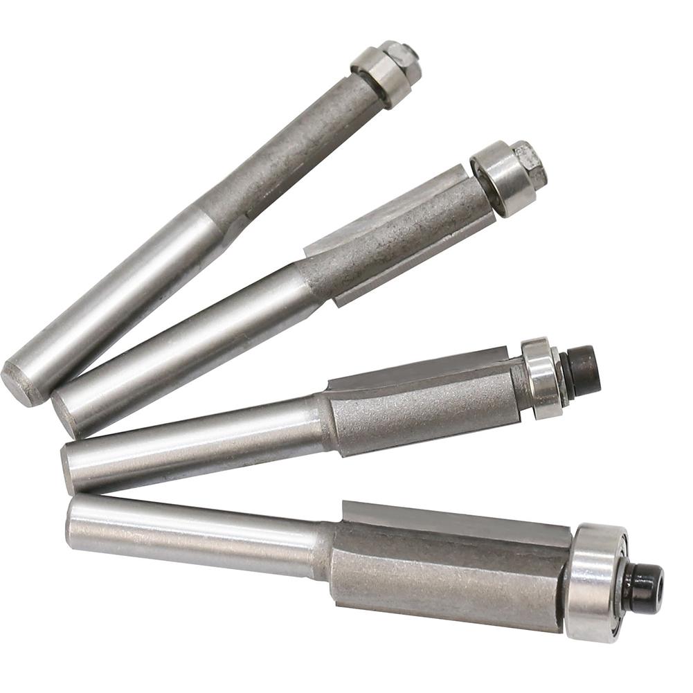 Buy 4x 1/4 Shank Straight Flush Trim Router Bit Set Woodworking Cutting ...