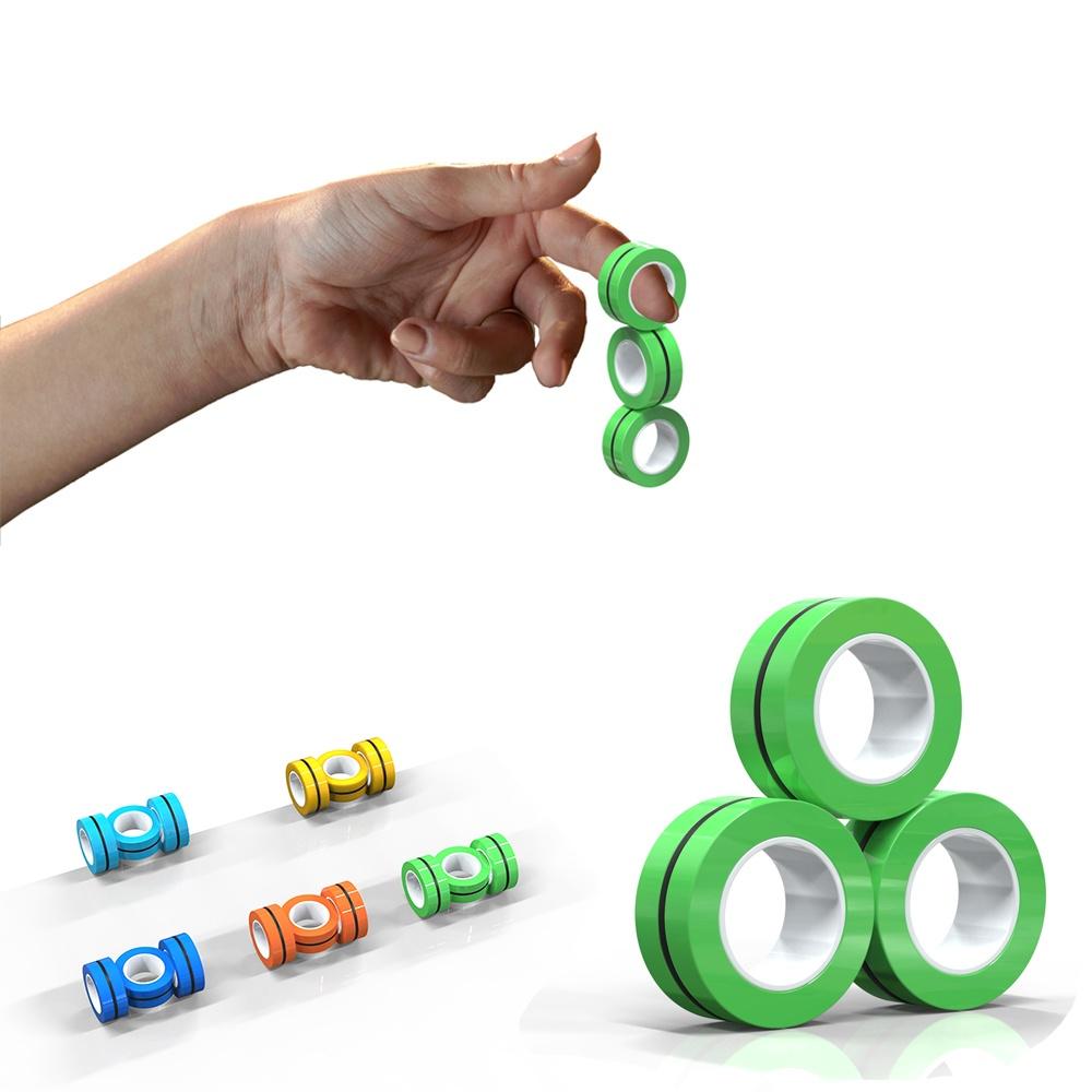 Buy Magnetic Rings Toys Chilrdren's Colorful Unzip Finger Toy Stress ...