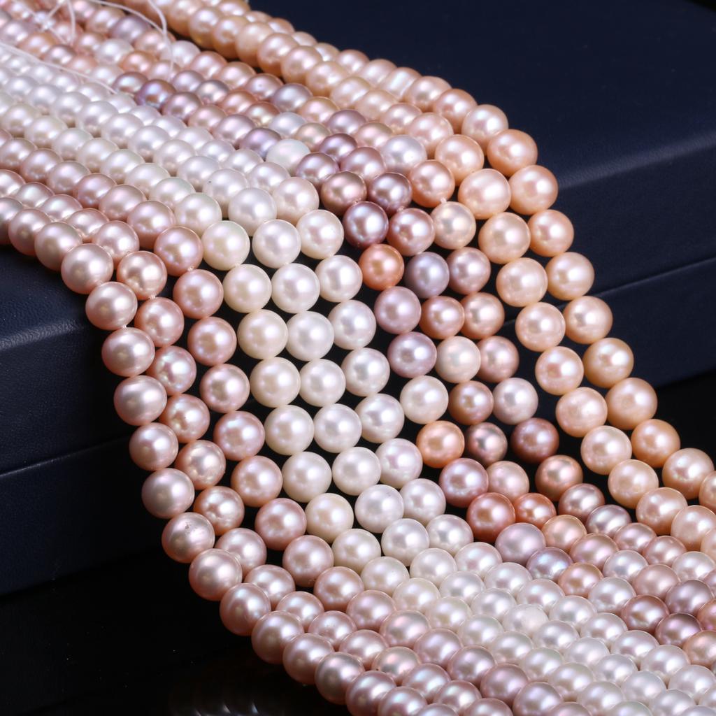 Buy Potato-shaped loose pearl beads 7-8 mm gemstone charms for necklace ...