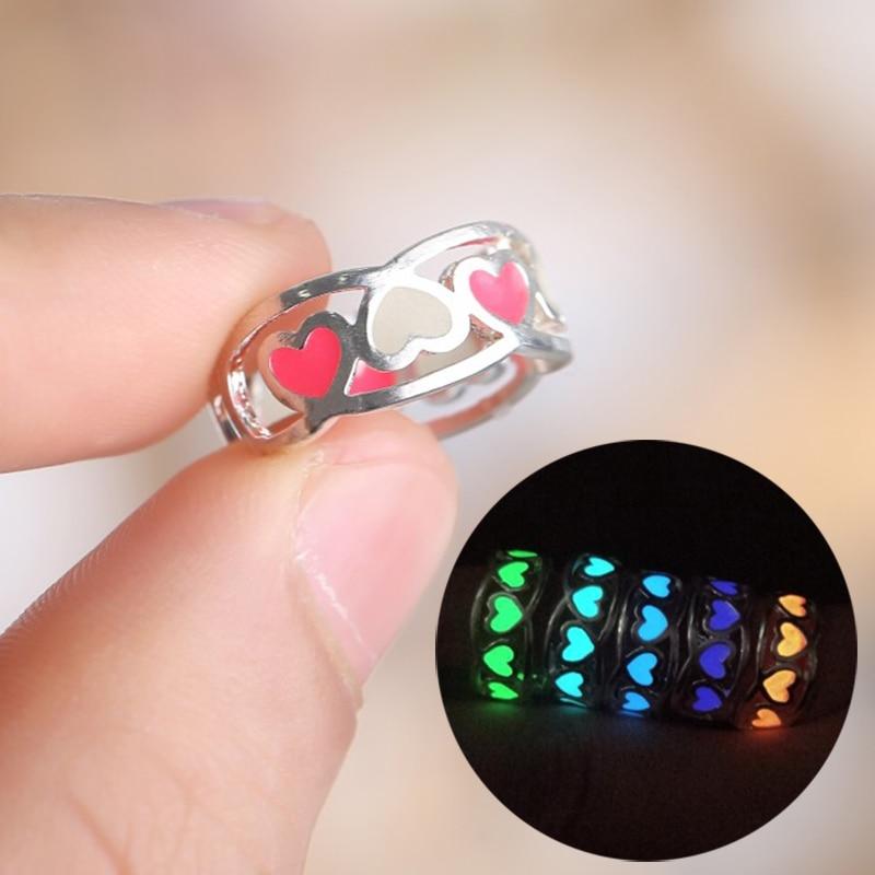 Buy 1 Pcs Couple Luminous Finger Rings for Women Men Glowing In Dark ...