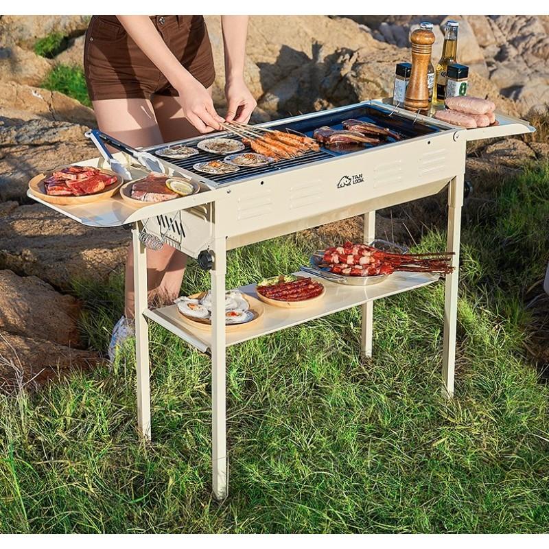 Cheap Outdoor Camping Fry Pan Folding BBQ Grill Dual-Purpose Charcoal ...