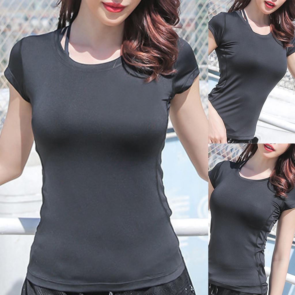 Womens Solid Color Sports Woman Running Quick Drying Yoga Clothes