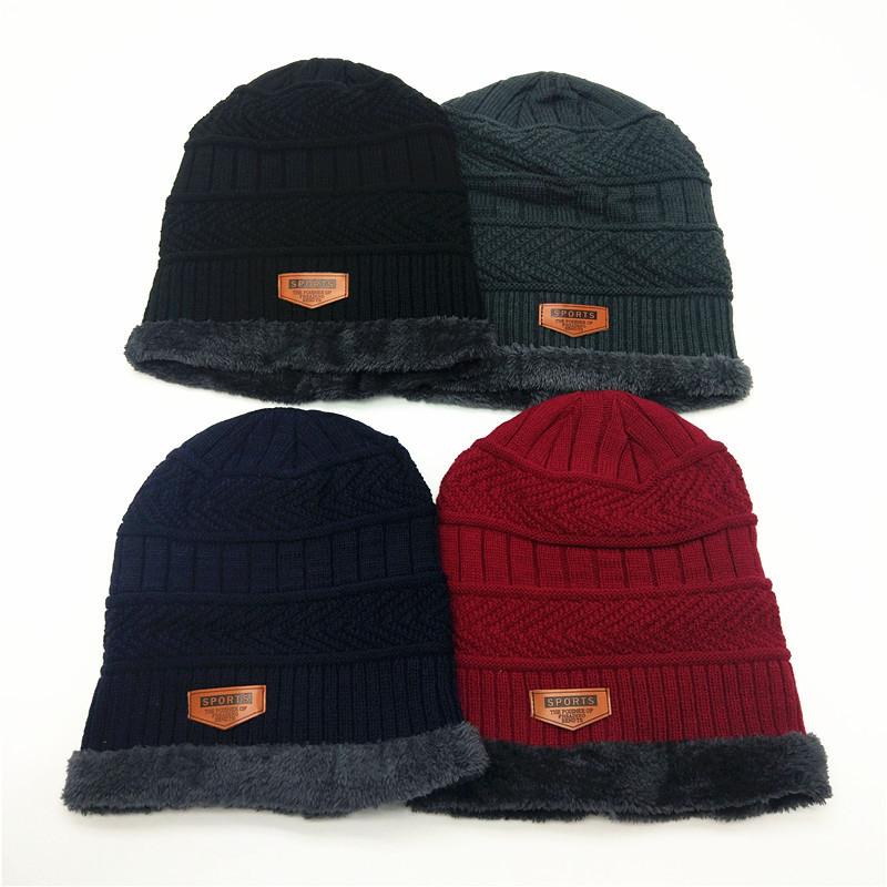Buy Hat Men's Winter Thickened Warm Knitting Wool Hat Autumn And Winter ...