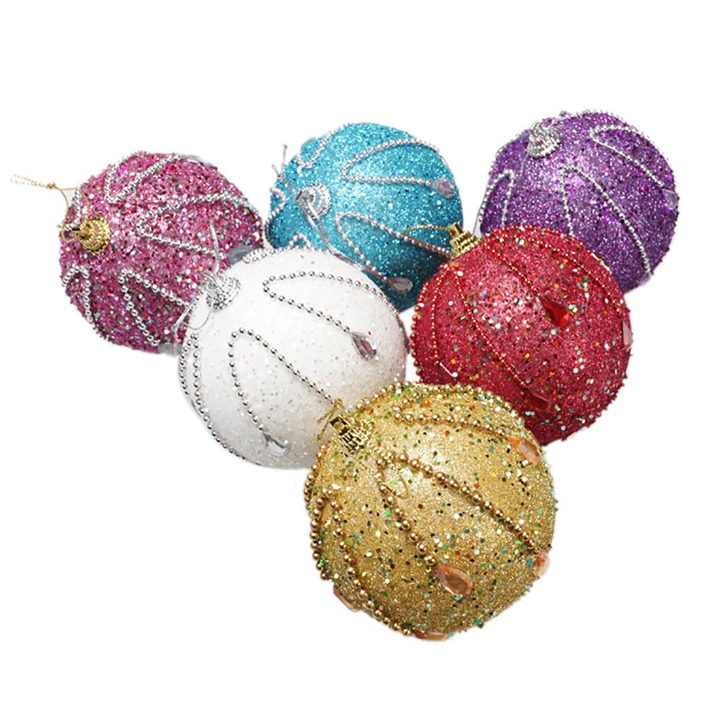 Buy Christmas Rhinestone Glitter Baubles Balls Xmas Tree Ornament ...