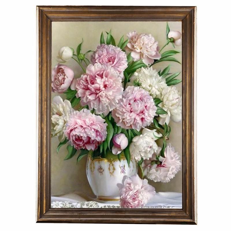Buy Multiple Size Flower Pattern HD Photo Print Full Drill Handmade ...