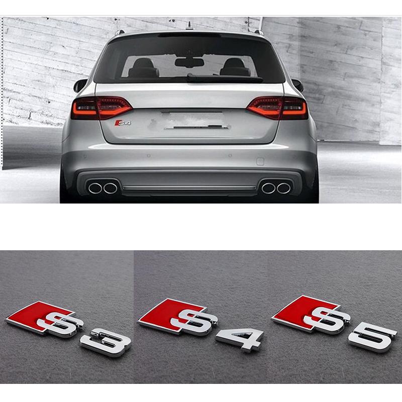 1pc 3D S3 S4 S5 S6 S Line Car Tail Sticker Emblem Badge Logo Metal Rear ...