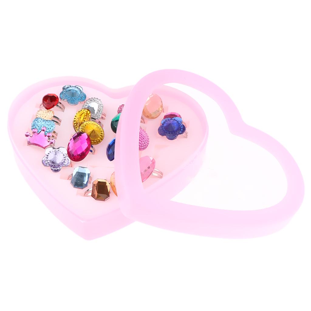 Buy 24 Pieces Fashion Girls Plastic Dress Up Rings Party Favor Pretend ...
