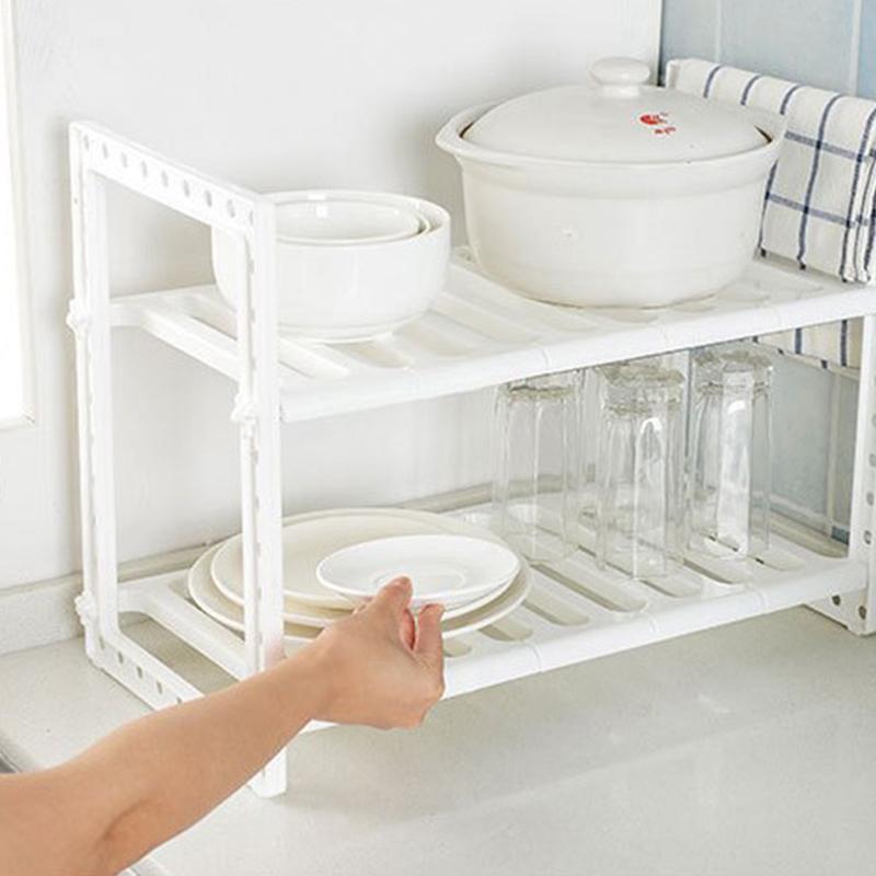 Buy 1Pc Adjustable Kitchen Storage Rack Zinc Alloy Cupboard Storage ...