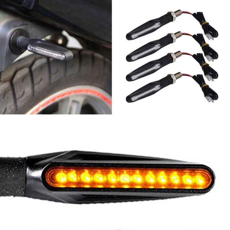 Buy 2 Pairs 4 X 12V Flowing Universal Yellow LED Motorcycle Indicators ...