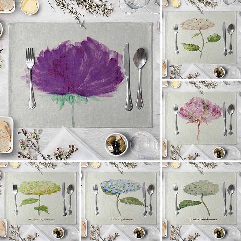 Buy Tropical Plant Flower Pattern Table Mat Napkin Table Placemat ...