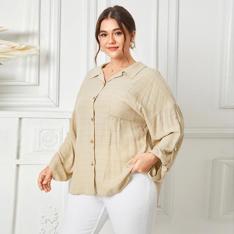 Cheap Women Lapel Button Front Backless Roll Up Sleeve Shirt | Joom