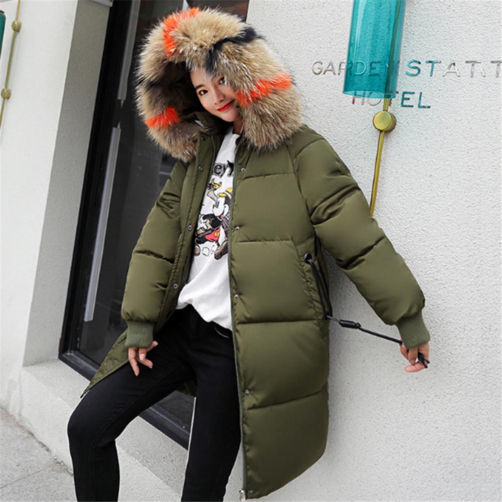 Cute Winter Women Jacket Long Hooded Parkas Thickness Fur Collar Duck ...