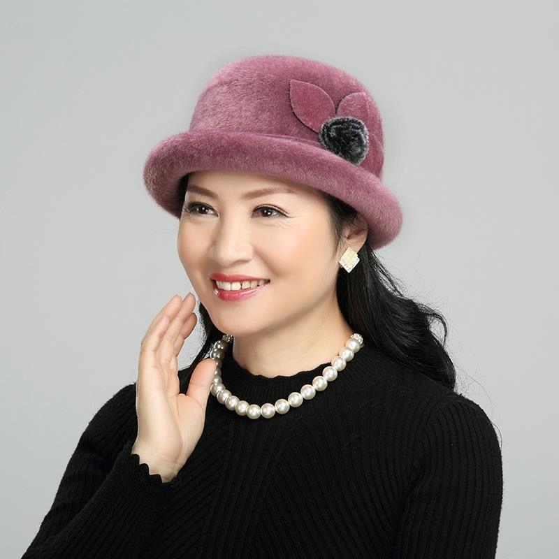 Buy Winter Middle Aged Bucket Hats for Women Stylish Winter Hats for ...