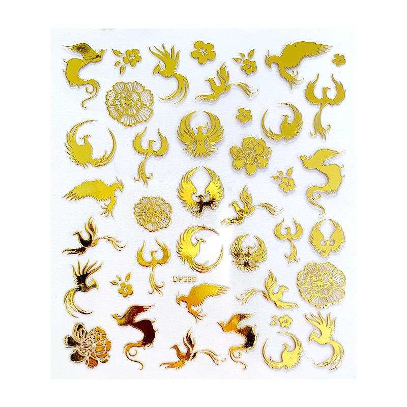 Cheap 3D Gold Dragon Nail Stickers Chinese Style New Year Nail Art ...