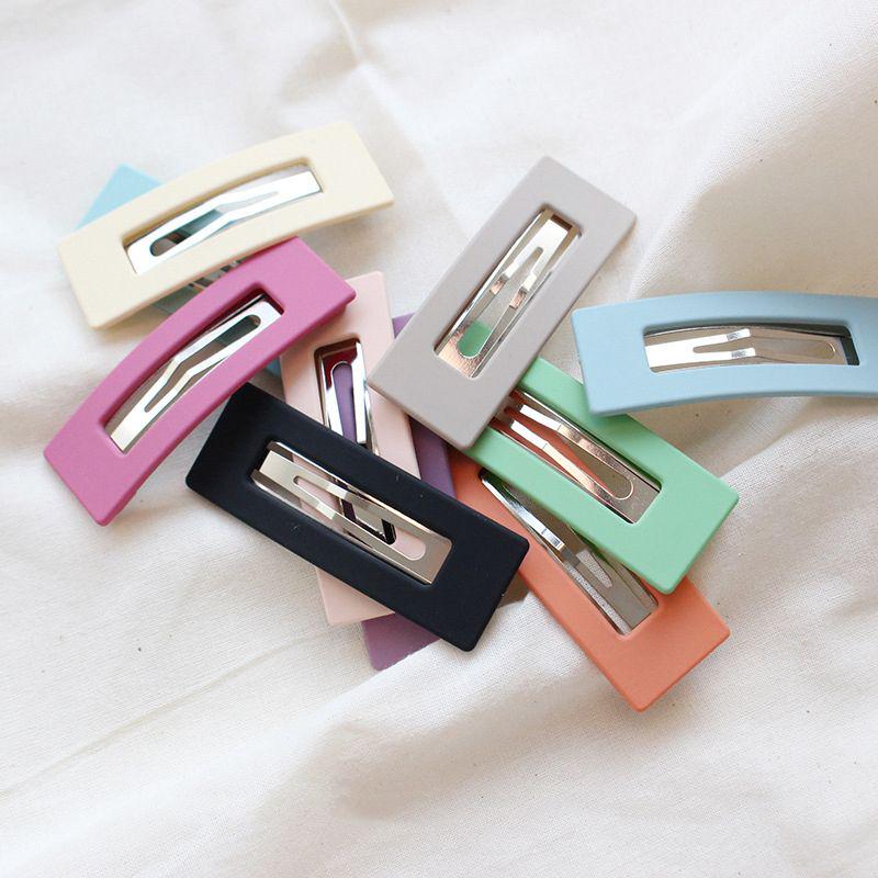 Resin Hollow Geometric Square Solid Color New Hair Clips uygun fiyatlı ...