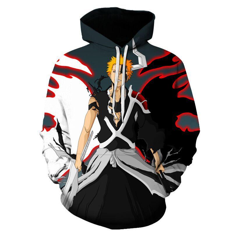 Cheap 2021 Hoodies Anime Bleach 3d Printed Hooded Sweatshirt Black ...