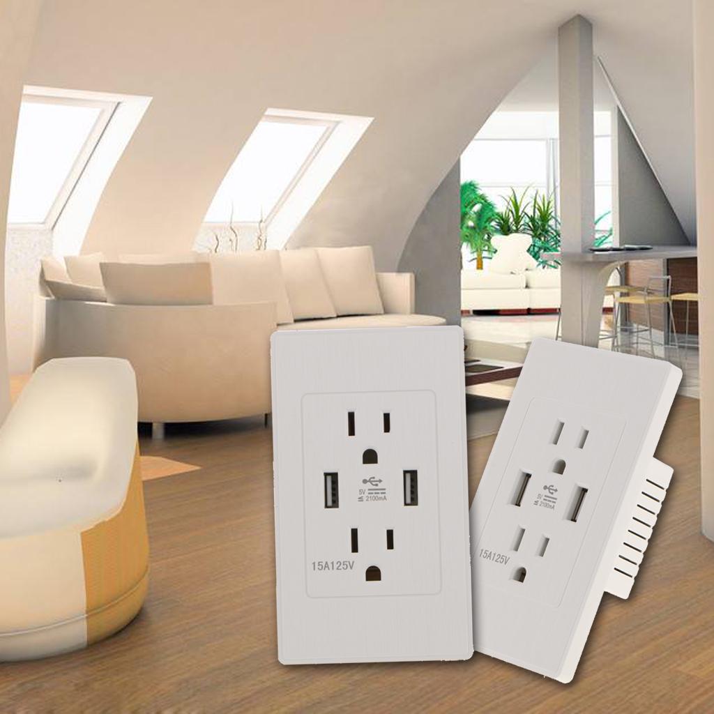 Buy Dual USB Wall Charging Station Socket Adapter USB Port US Standard ...