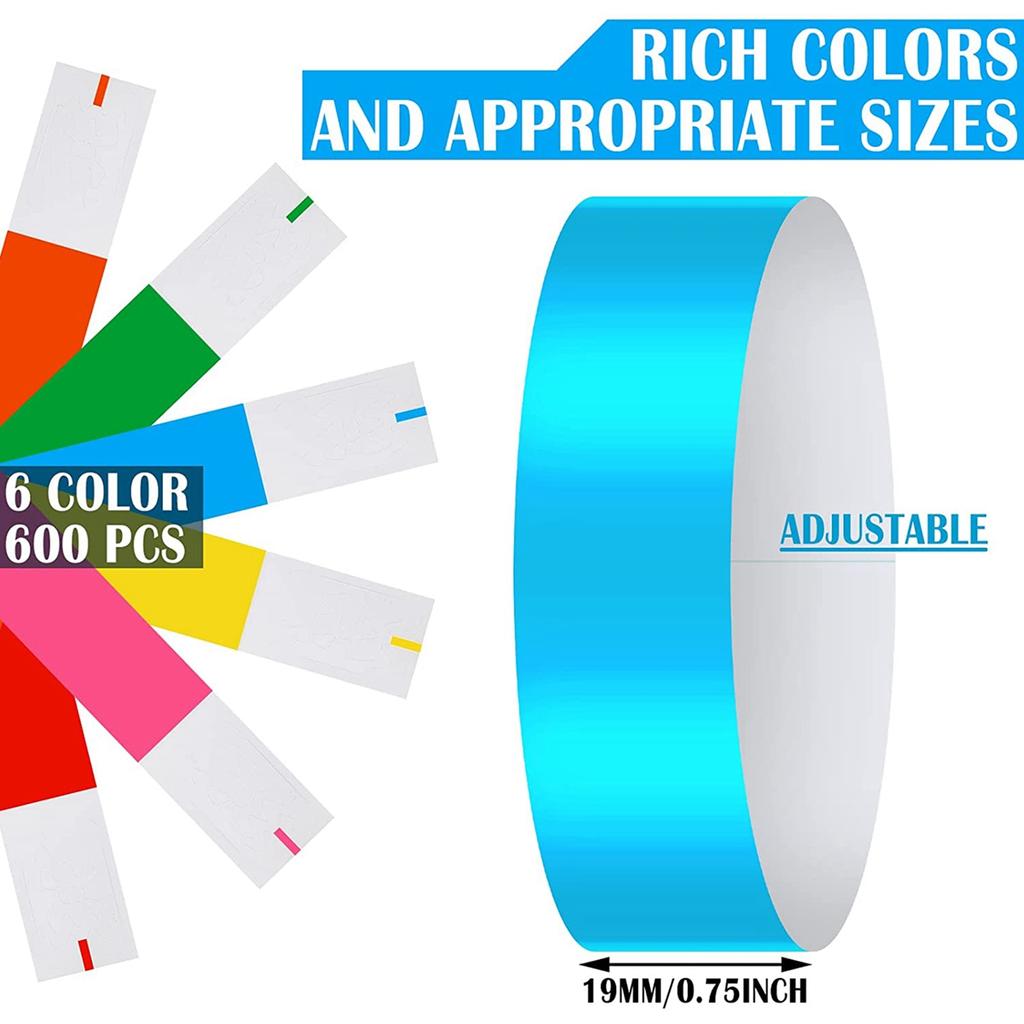 Satın alın 600Pcs Waterproof Hand Bands Neon Wrist Bands For Events ...