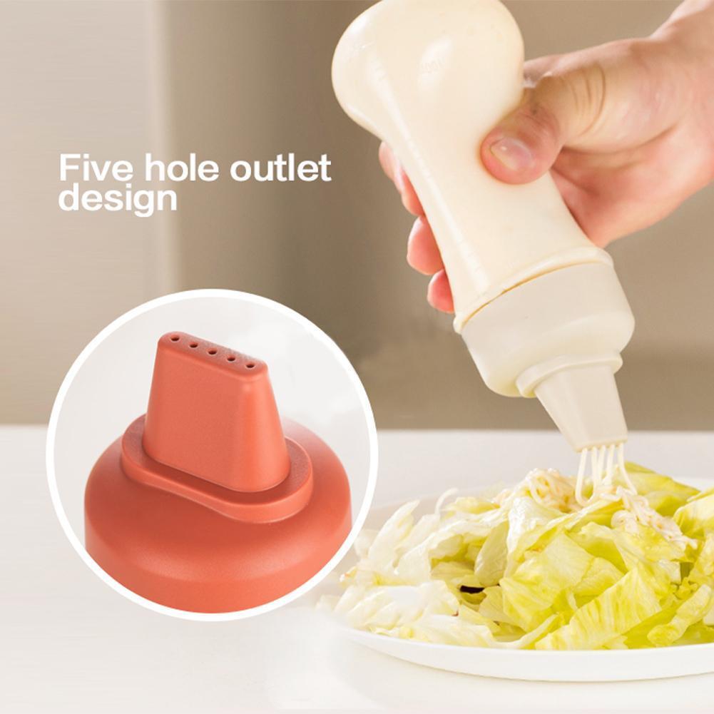 350ml Measurable Condiment Squeeze Bottle [5 Hole Design] Cap Scale ...