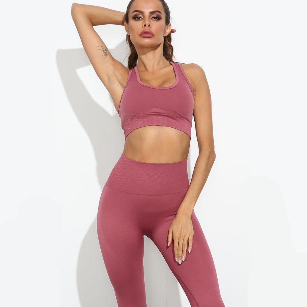 Damen Baijinbai Trainingsoutfits Für Frauen 2 Teilig Gerippt Sport Bh