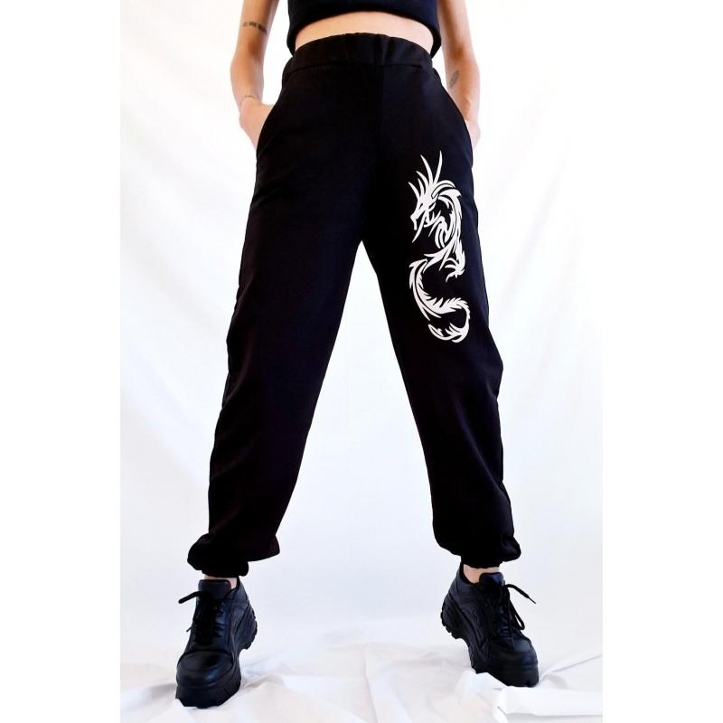 Buy Little Dragon Printed Black Jogger Sweatpants and nice-looking ...