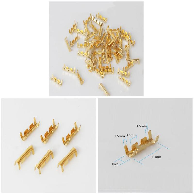 0.5-1.5mm Square Cable Connector Wire 100Pcs Double Pin Copper Terminal ...