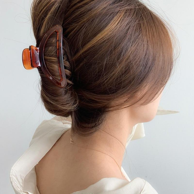 Fan-shaped Back Head Simple Grasping Clip Geometric Hair Grasping Plate ...