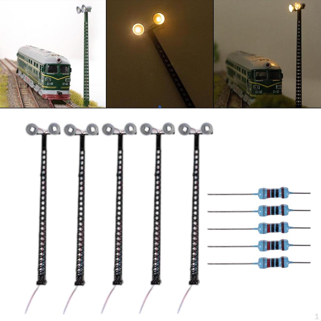 Buy 5 Pieces 1/87 Model Railway Lights, with Resistance LED Miniature ...