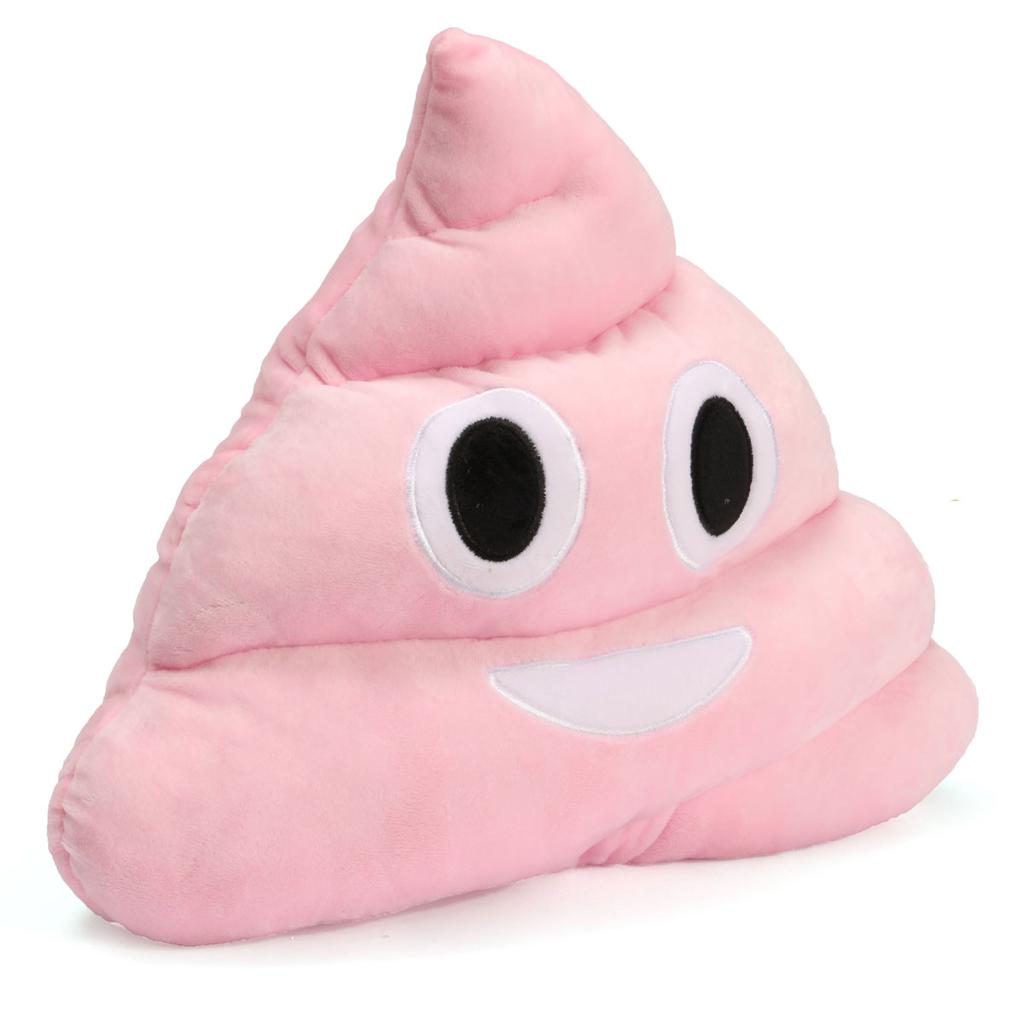 Pembe Bok Yastık Sevimli Peluş Poo Yüz Yastık 35 * 30 * 10cm uygun ...