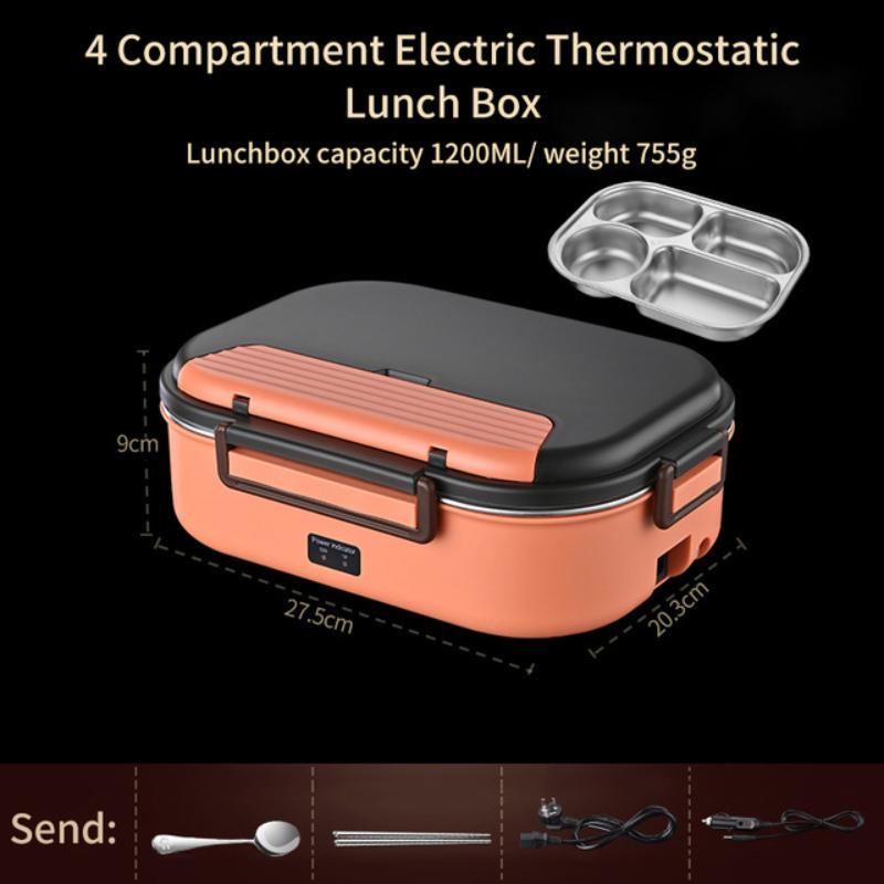 Cheap Electric Heated Lunch Boxes Stainless Steel Food Insulation Bento ...