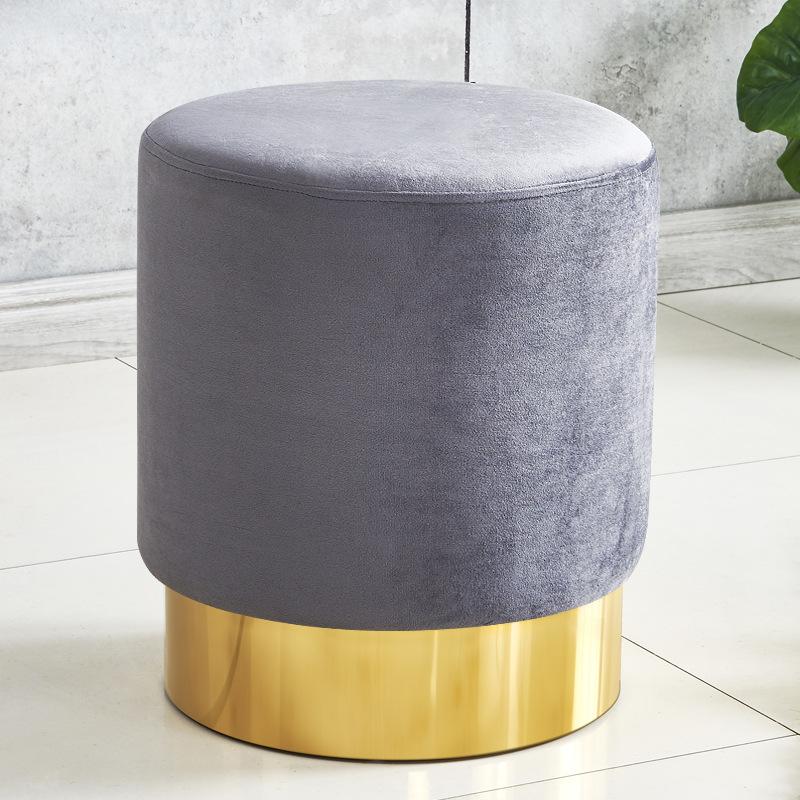 Buy Hong Kong Style Sofa Stool Light Luxury Stainless Steel Velvet ...