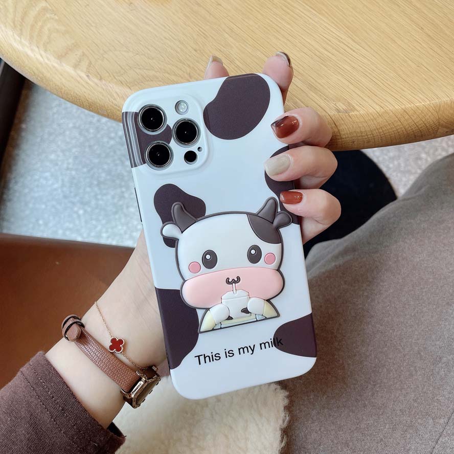 Buy 3D Milk Cow Protective Case For 7 7 Plus 8 8 Plus 11 Pro 11 Pro Max ...