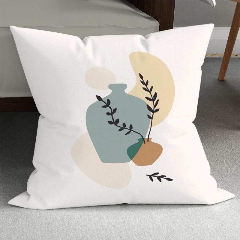 Buy Morandi Fashion Pillowcase Geometric Illustration Cushion Cover ...