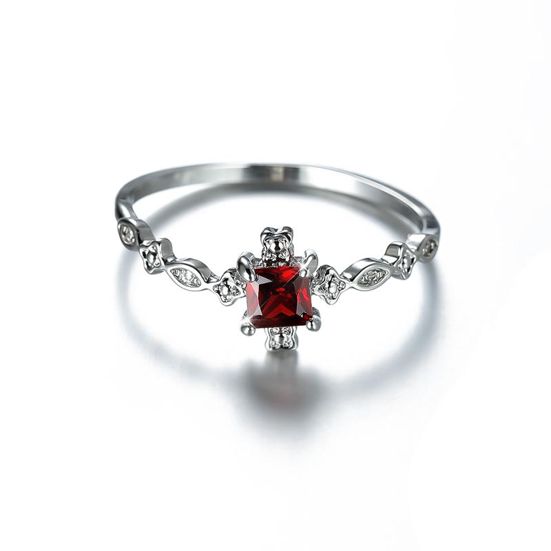 Buy Vintage Black Zirconia Ring Women Trendy Engagement Party Ring ...