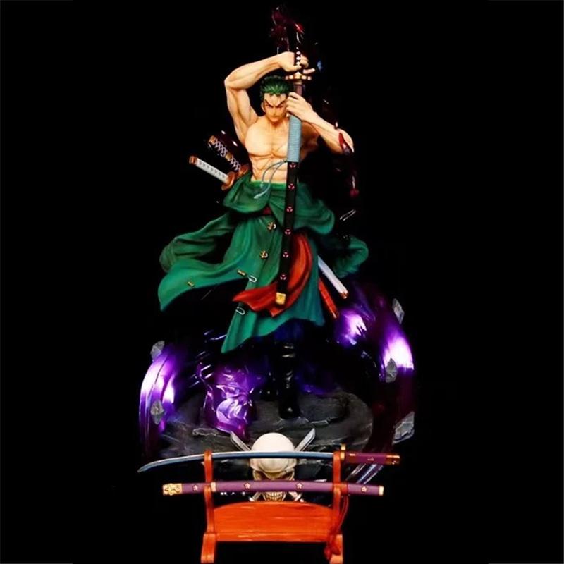 Buy 44CM Anime One Piece Figure Roronoa Zoro Figurine GK Statue Zoro ...