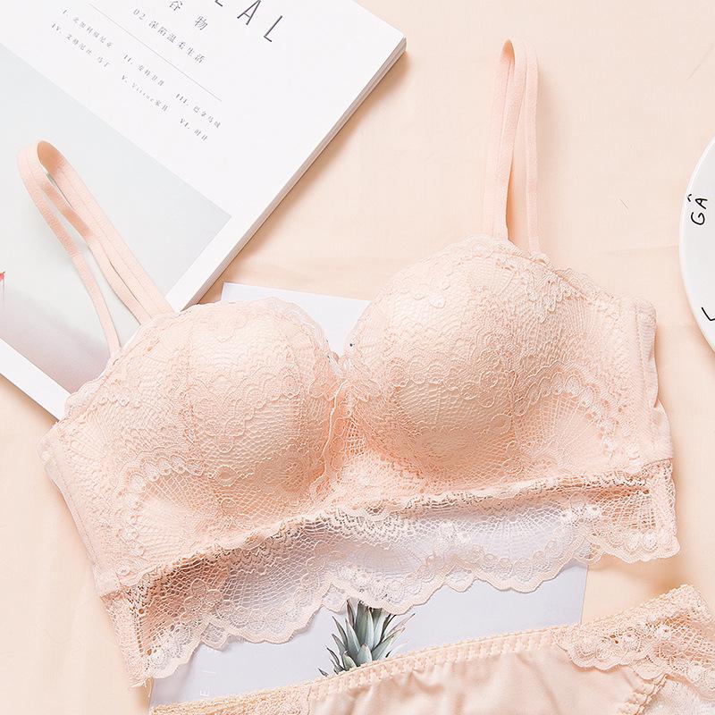 Lace Push Up Bra Massage Palm Cup Sexy Comfortable Gathered Underwear ...