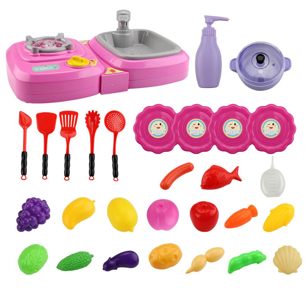 29pcs In 1 Kitchen Play Toy Mini Multi-Purpose Gas Stove Wash Sink ...