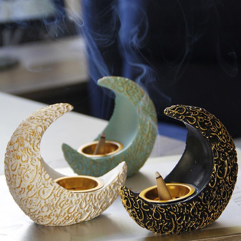 Resin Crescent Incense Stick Holder Incense Cone Burner Censer Home ...
