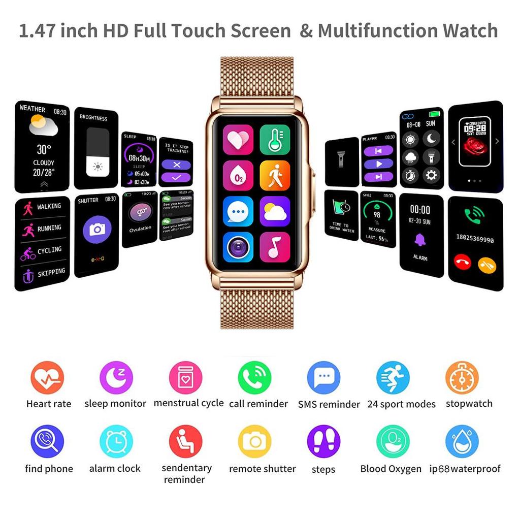 Buy WEEDOM New Sports Smart Watch Men Women 1.47-inch Blood Pressure ...