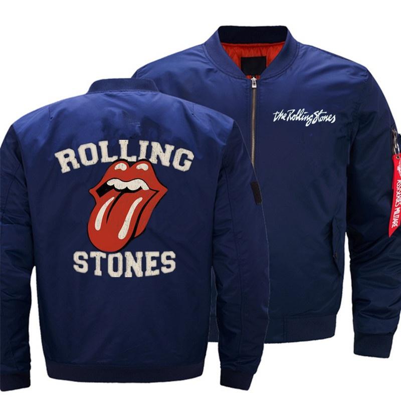 Buy Winter Mens The Rolling Stones Army Pilot Jacket Biker Bomber ...