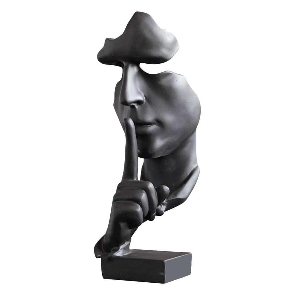 Buy Silence is Golden Statue Thinker Sculpture Abstract Keep Silent ...