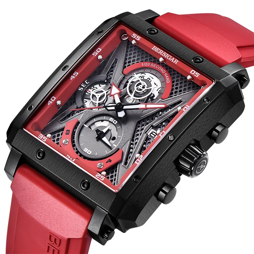 Buy Rectangular Watches for Men BERSIGAR Mens Watch Barrel Type Quartz ...