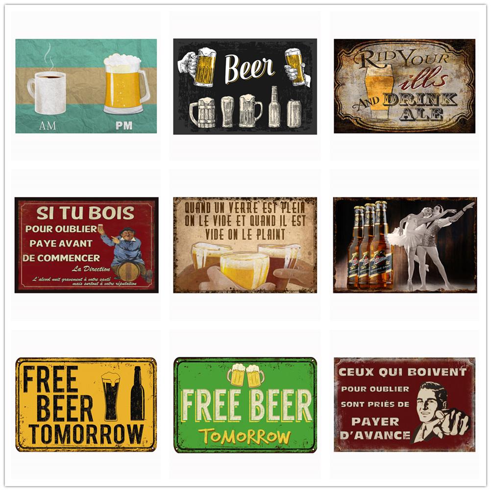 Buy Beer Tin Signs Metal Vintage Signs 11.8 * 7.8 inches, Bar Cafe Home ...