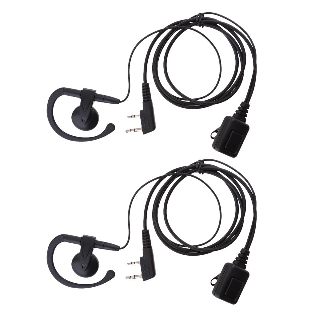 Buy 2Pieces 2 Pin GShape Headset PTT Mic Earphone for Walkie Talkie Way ...