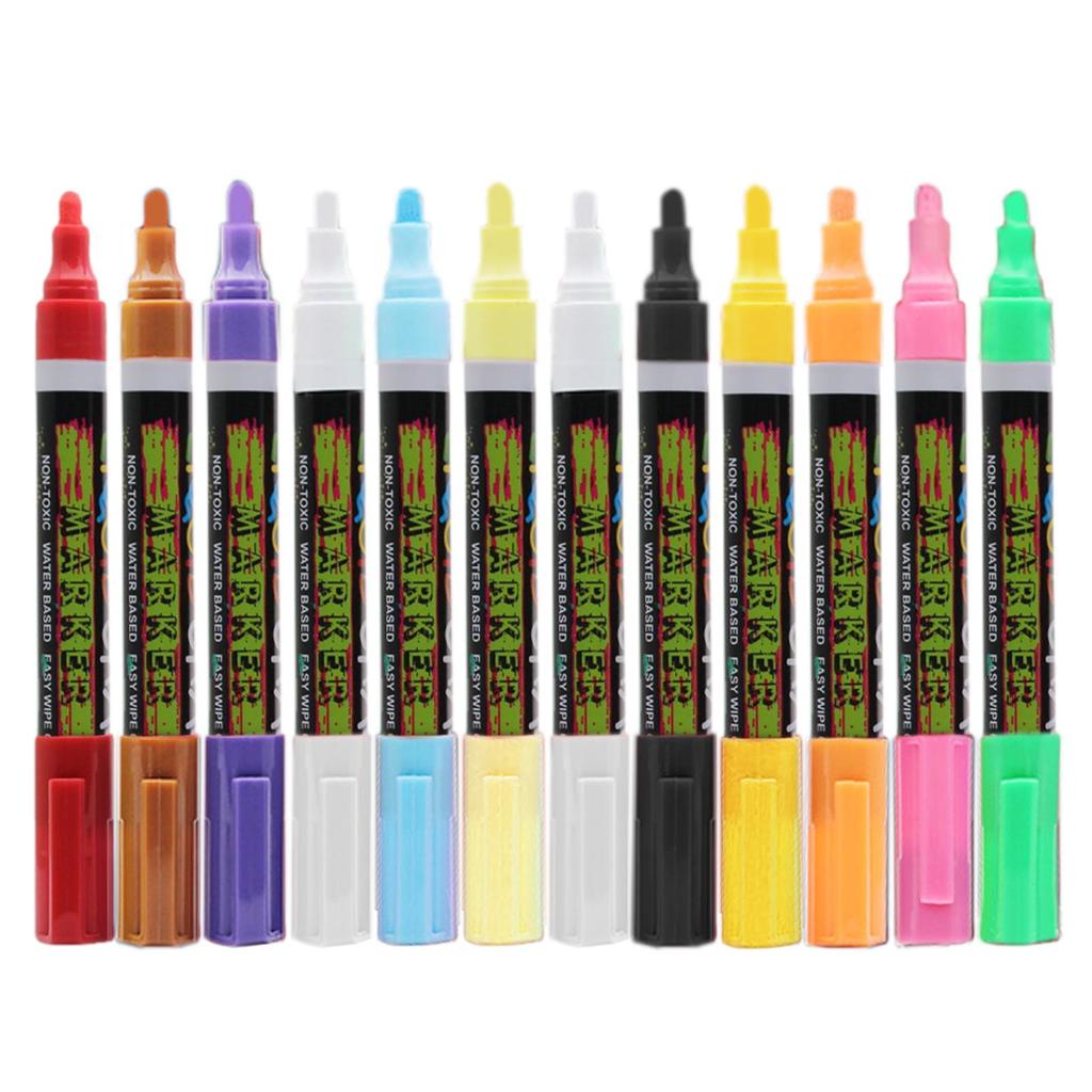 Buy Fluorescent Markers|Chalk Pens High Lighters|12 Colors Paint Marker ...