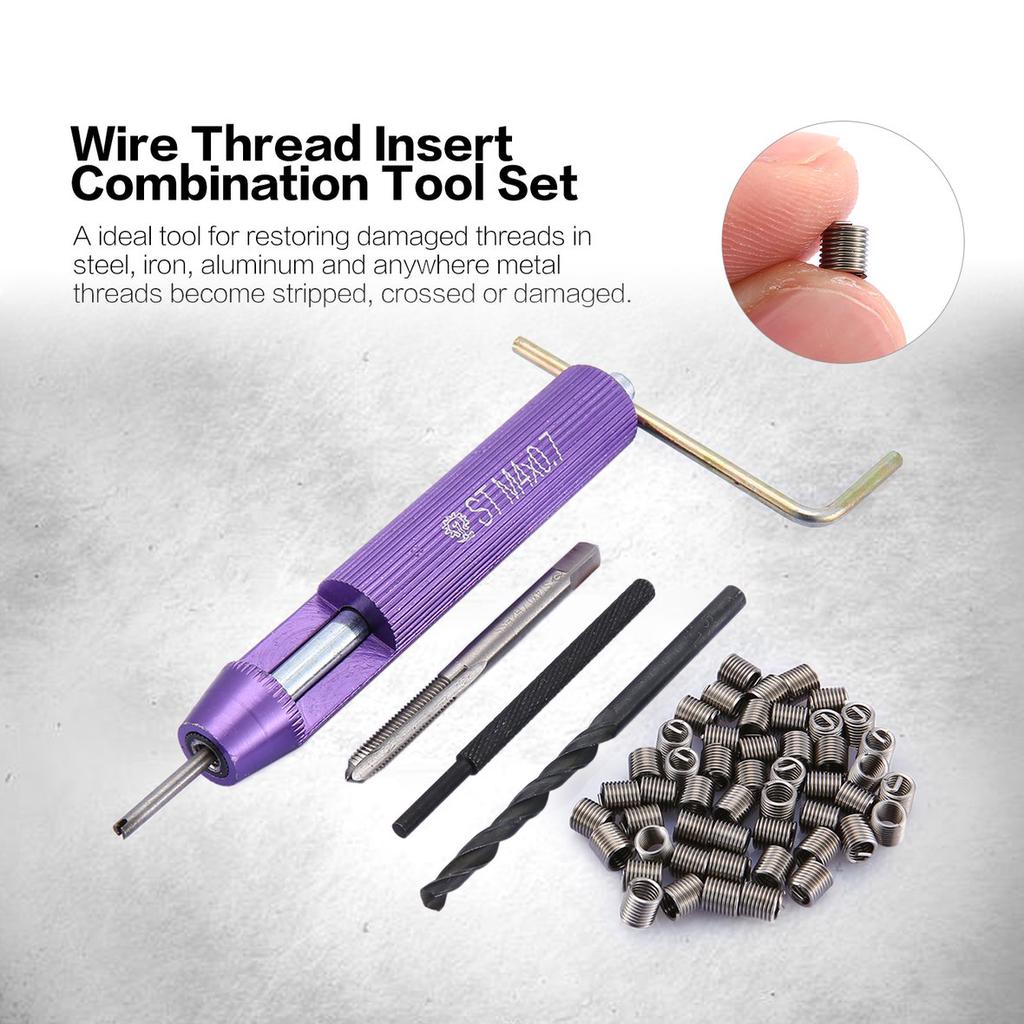 Buy M4 Stainless Steel Wire Thread Insert Combination Tool Set Thread ...