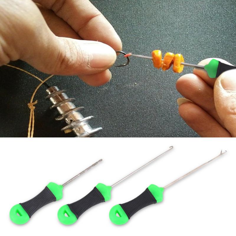 Buy 3Pcs Stainless Steel Carp Fishing Splicing Needle Baiting Hook ...